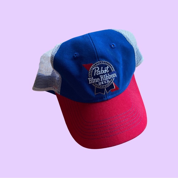 pabst | Accessories | Pabst Red Bill Mesh Trucker Hat | Poshmark